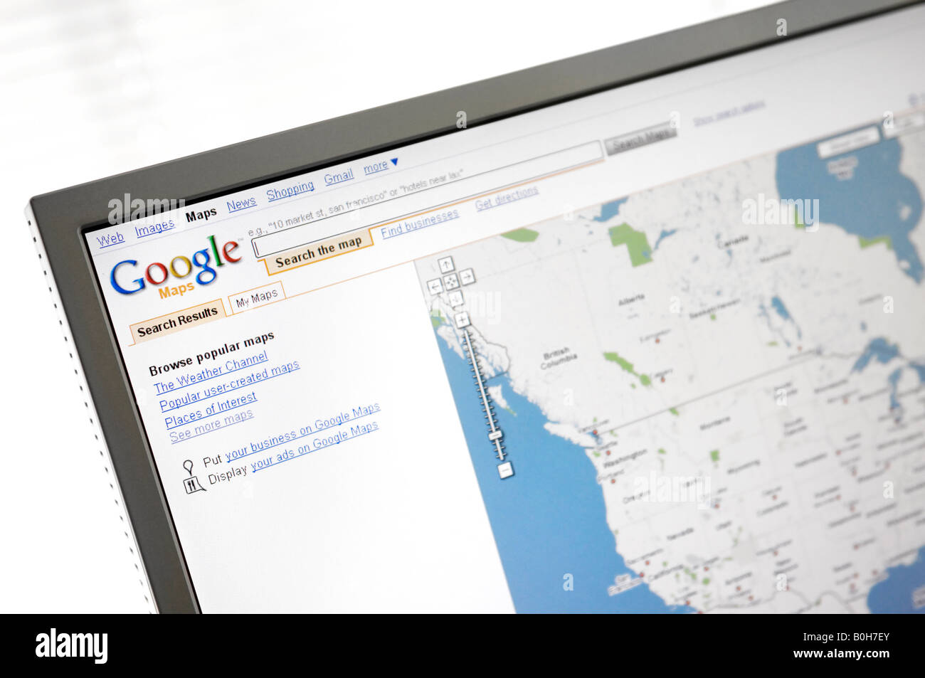 Google maps page hi-res stock photography and images - Alamy