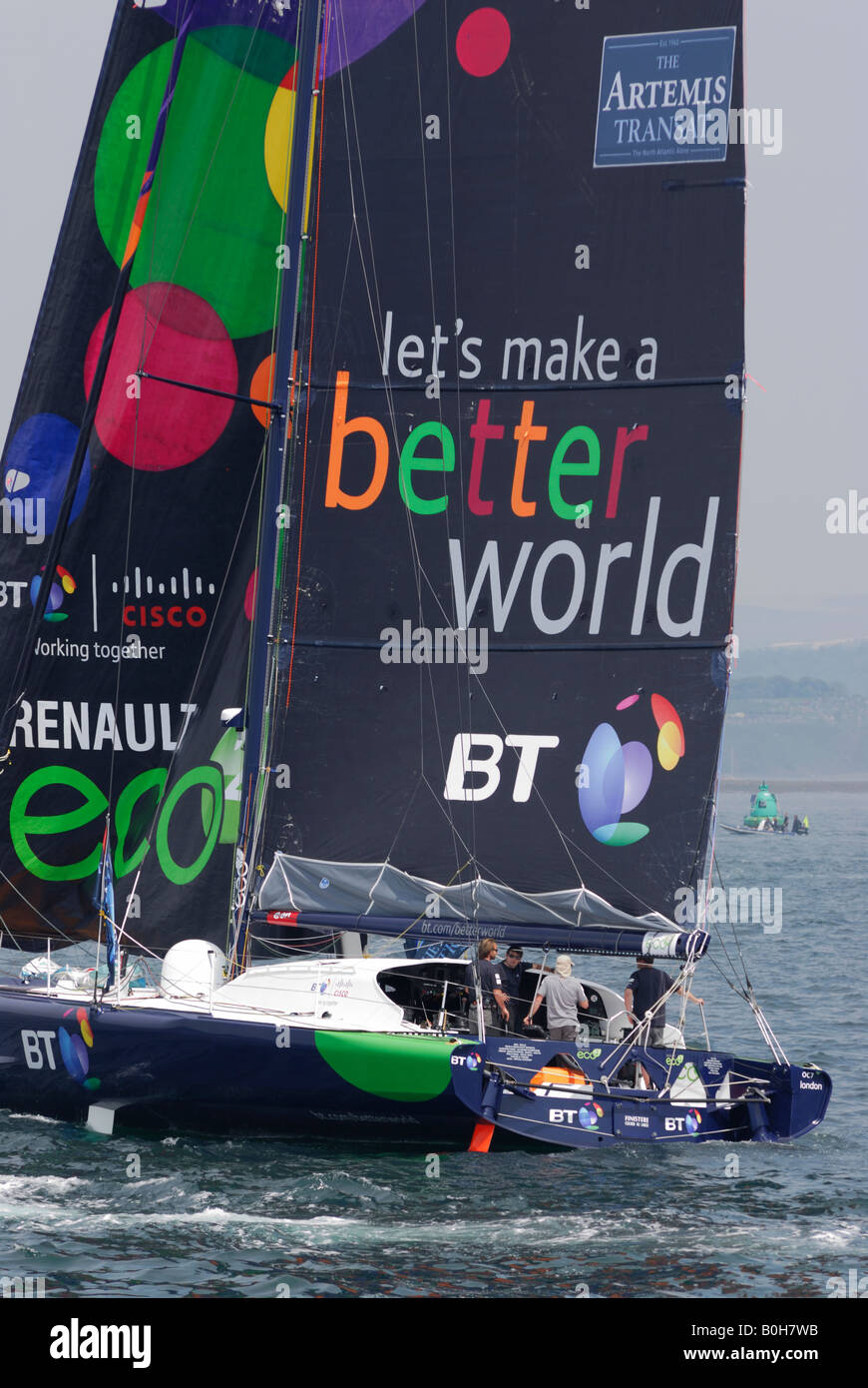 Imoca 60 class yacht BT skippered by Sebastien Josse heads for the ...