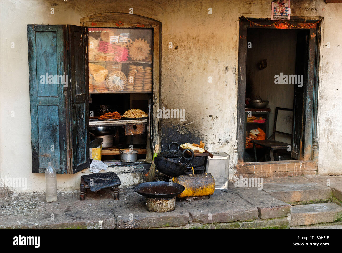 Window display of a bakery shop in Bhaktapur, Kathmandu, Nepal Stock ...