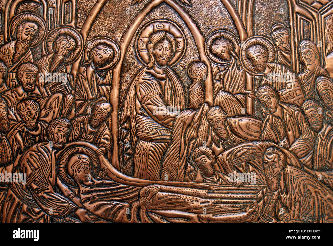 Copper icon, Greek Orthodox convent of Sednaya, Saidnaya, Syria, Middle ...