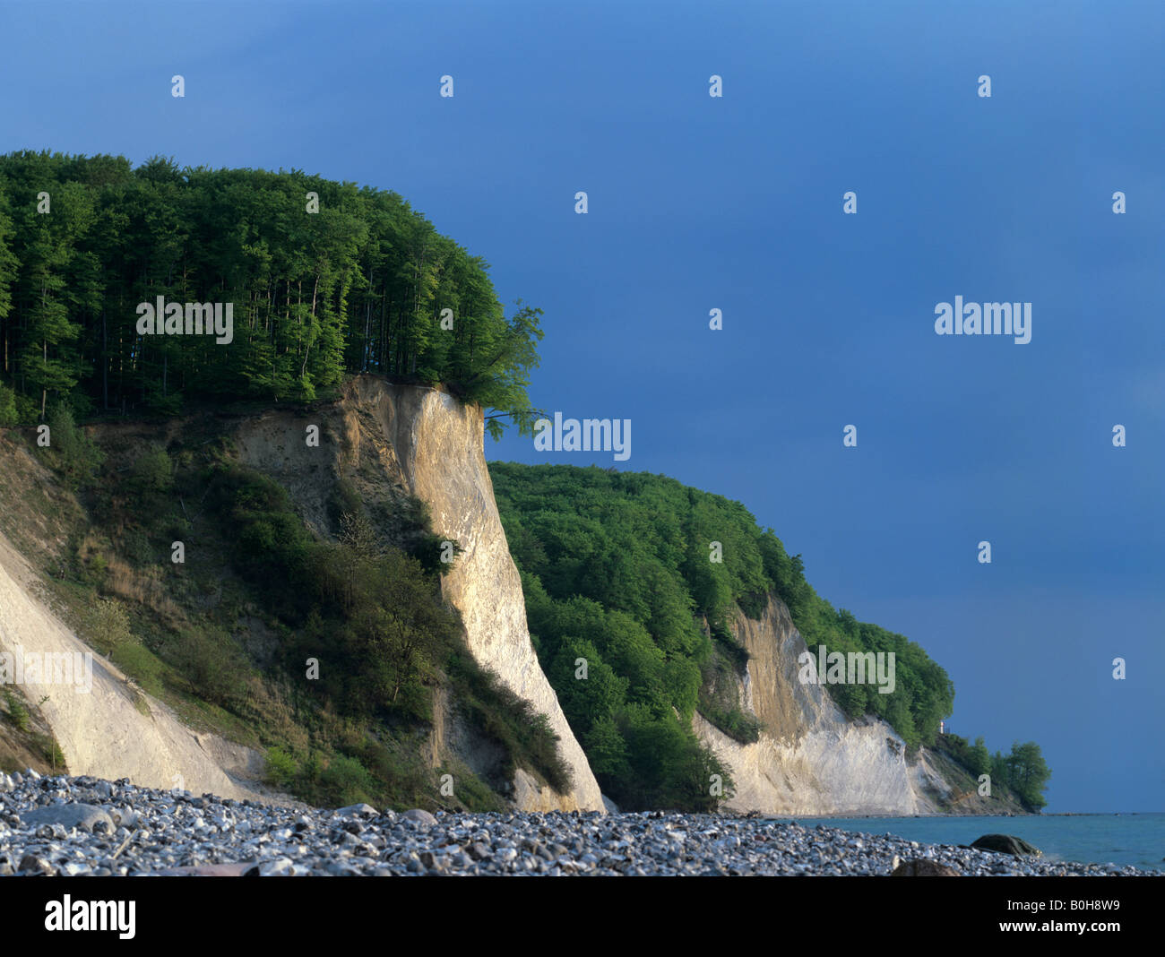 Coastline, chalk cliff coast at Kieler Ort, Jasmund National Park ...