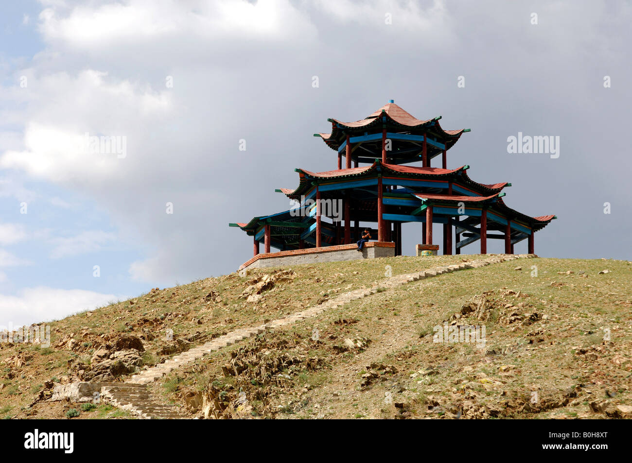 Observation or lookout platform modeled after a traditional temple ...