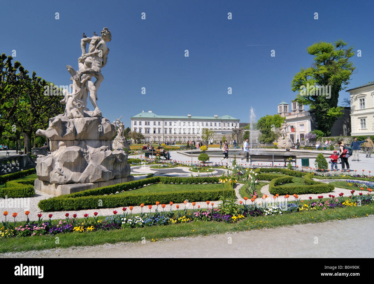 Mirabell Gardens and Mirabell Palace, Salzburg, Austria, Europe Stock ...