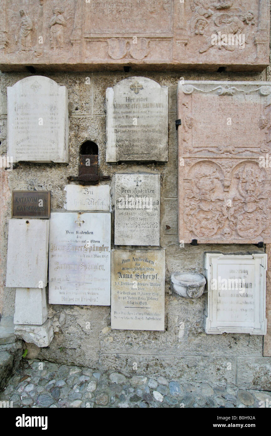 Stone tablets in front of the entrance to the catacombs of the ...
