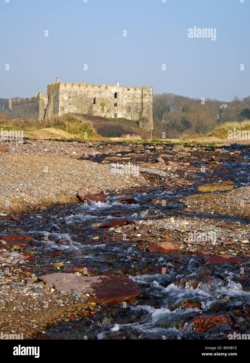 Manorbier Castle and beach in Pembrokeshire Stock Photo - Alamy