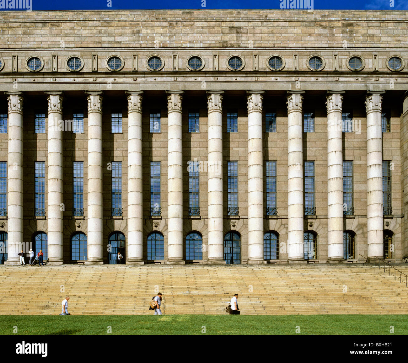 Parliament building, columns, Helsinki, Finland Stock Photo - Alamy