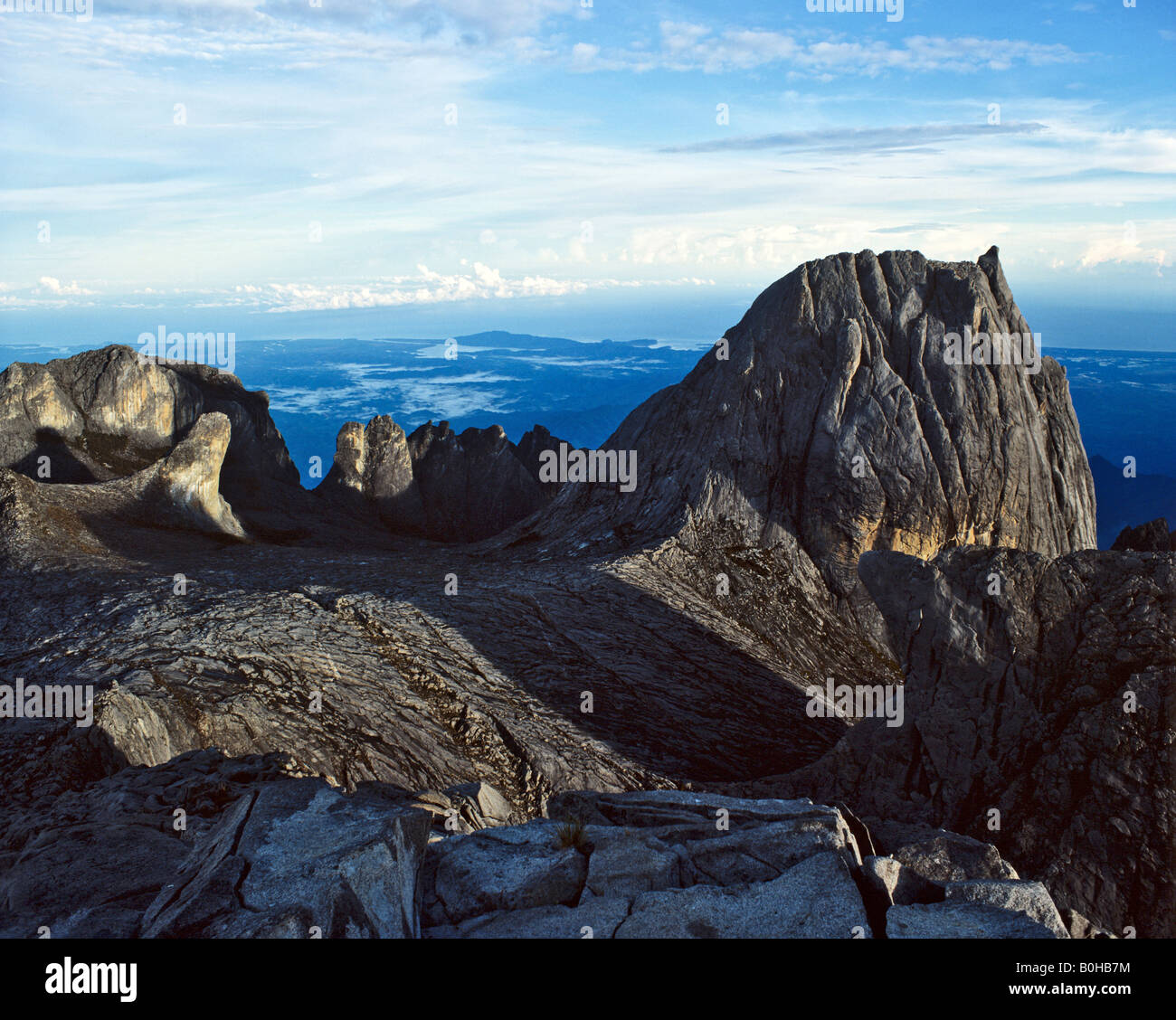 View from the peak of Mount Kinabalu, 4095 metres, Eastern Malaysia ...