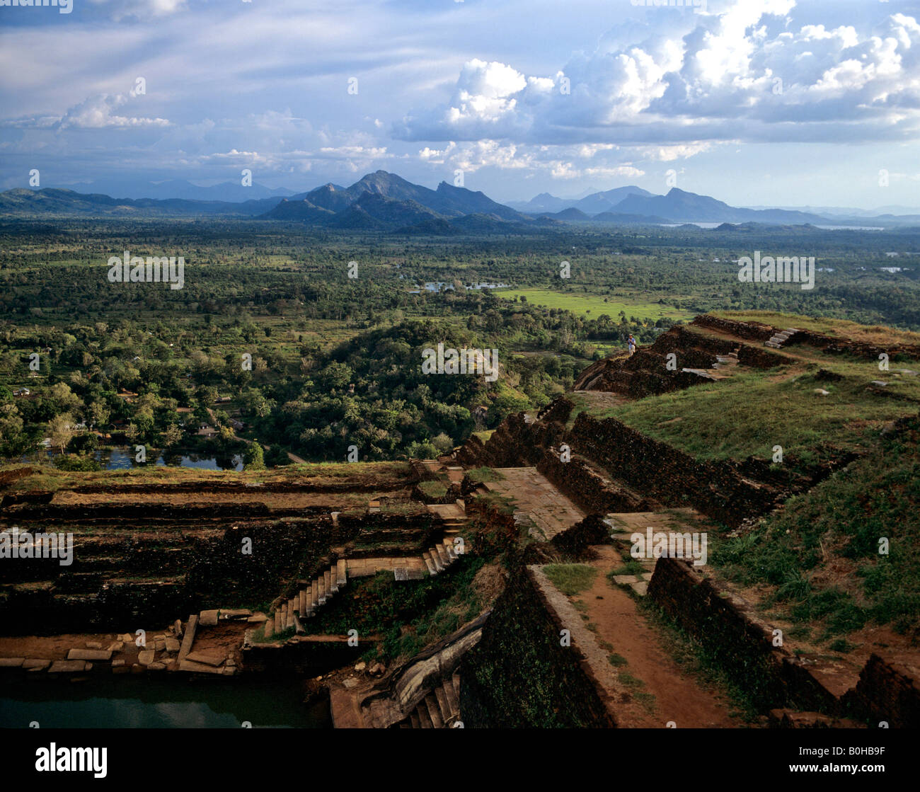 Sigiriya, panoramic view from platform, monolith, Lion's Rock, rock ...