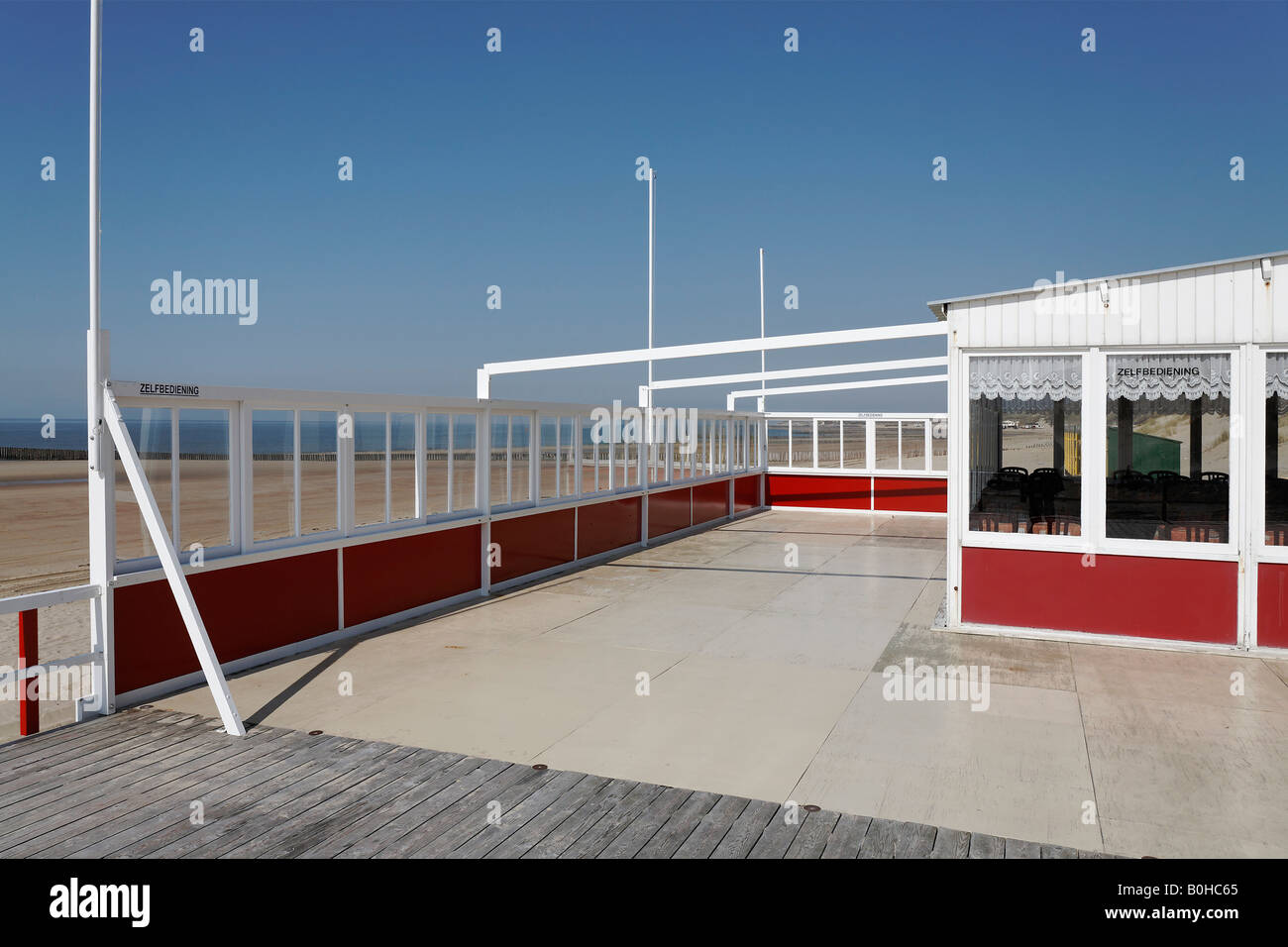 Empty Patio Of A Beach Pavilion During The Off Season North Sea Coast