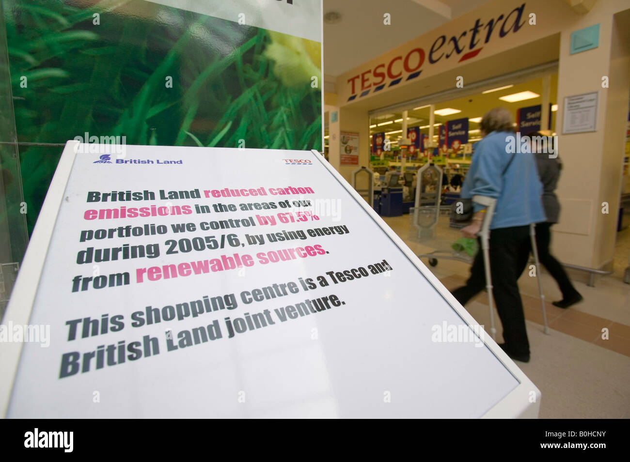A display jointly organized by Tesco s and British Land showing steps ...