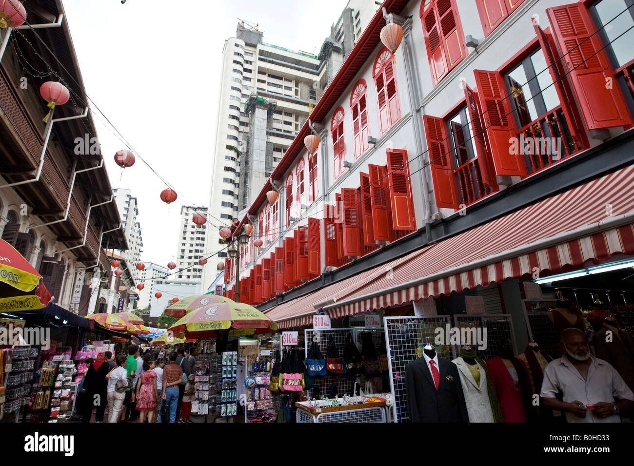 Chinatown, storefronts and shops on Neil Road, Singapore, Southeast ...
