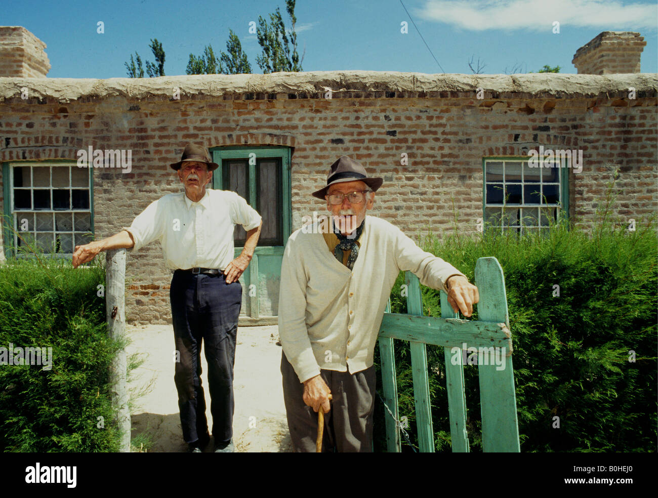 Tammy and Edward Davies, two elderly Welsh men, outside their home near ...
