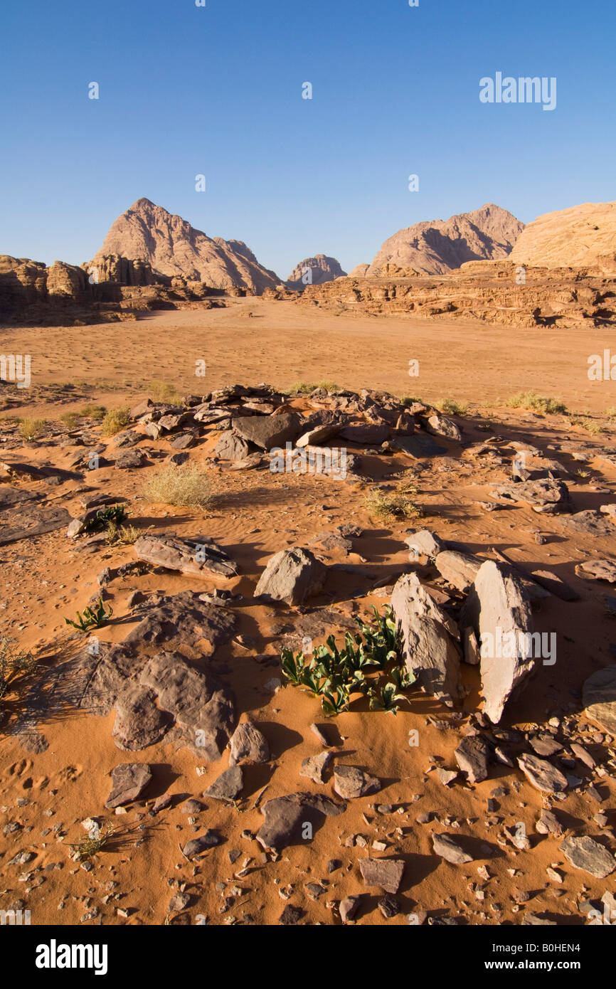 Rock formations in the desert, Wadi Rum, Jordan, Middle East Stock ...