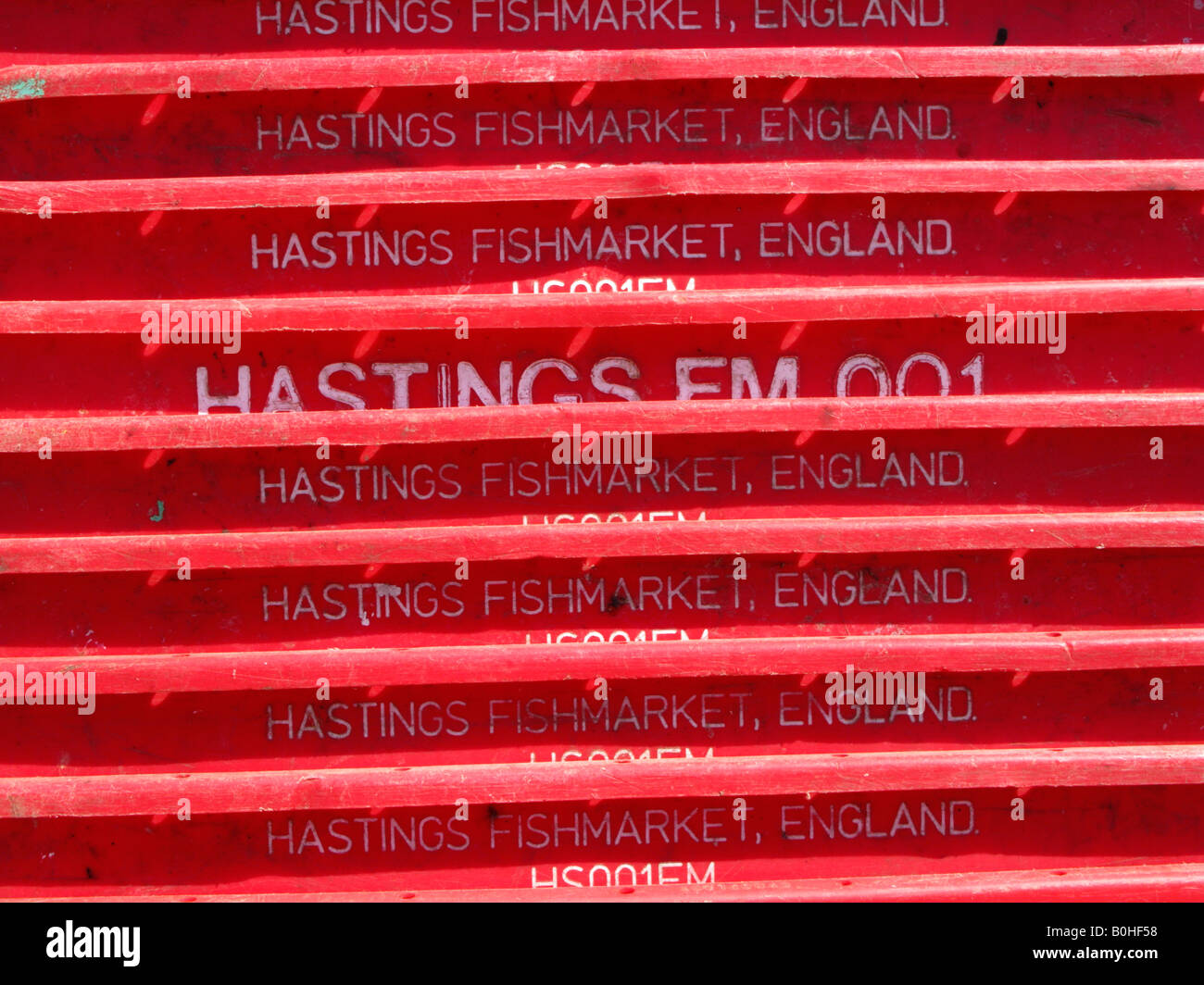 Hastings Fish Market Plastic Crates Stock Photo - Alamy