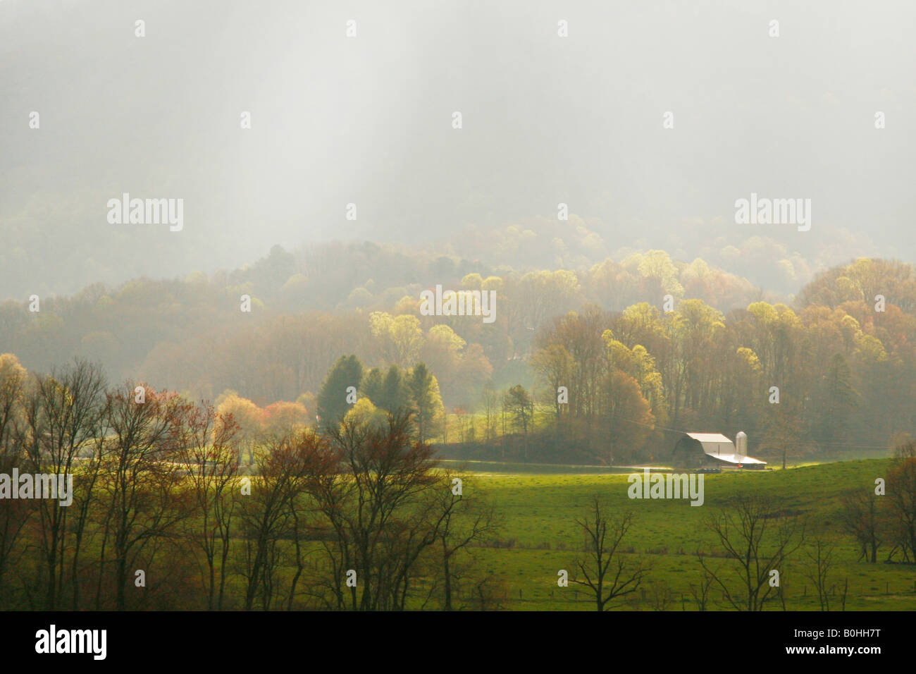 Pastoral spring scene in Western North Carolina near Franklin Stock ...