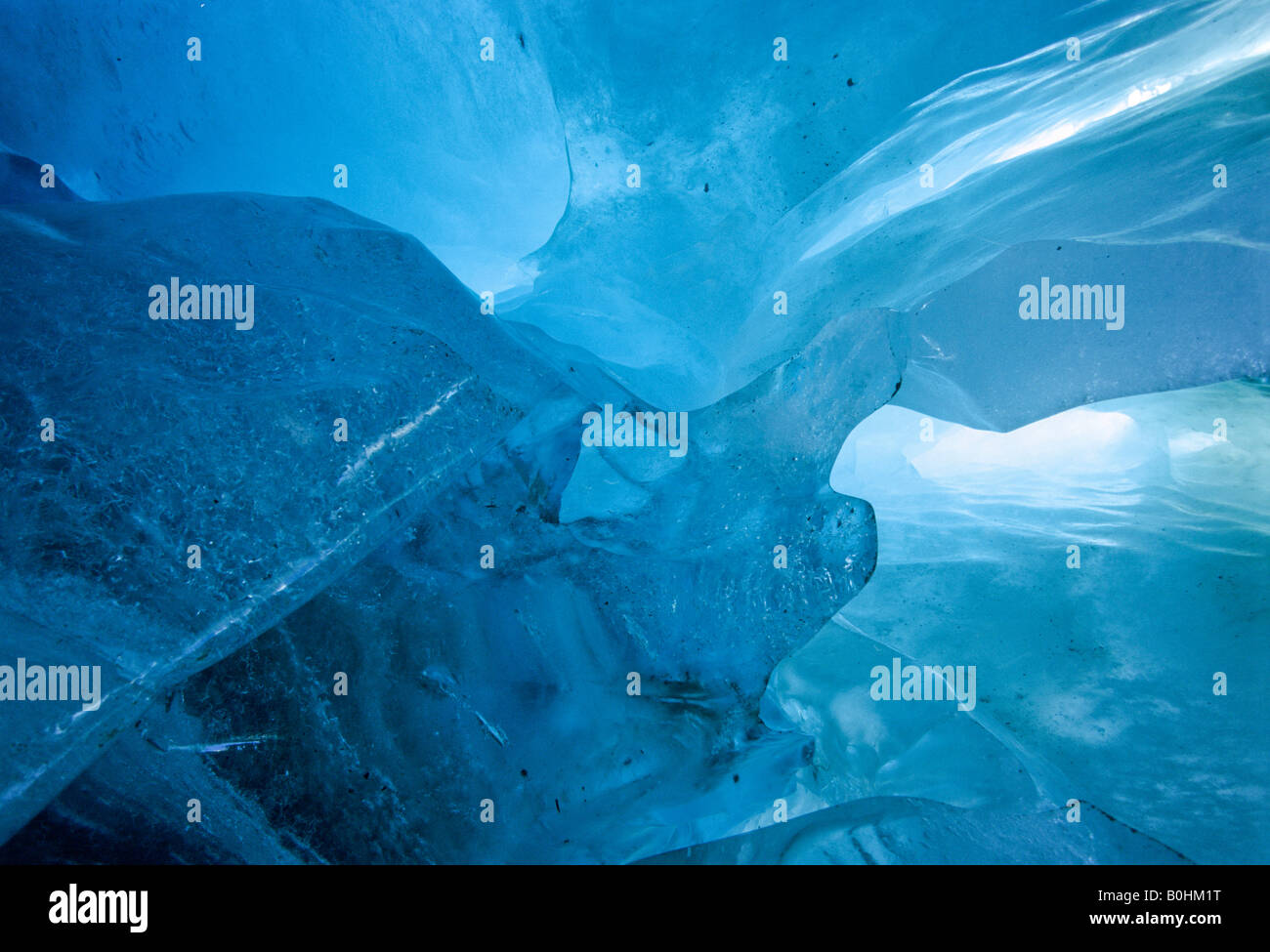 Blue ice formations inside a glacial crevasse, ice crevasse Stock Photo ...