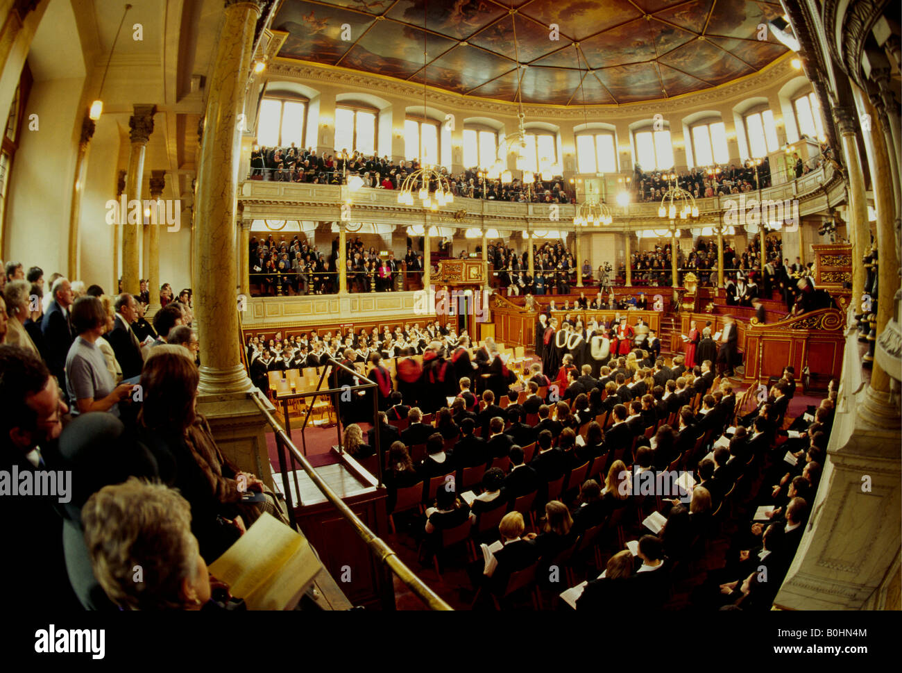 A degree ceremony at Oxford University, Oxford, Oxfordshire, England ...