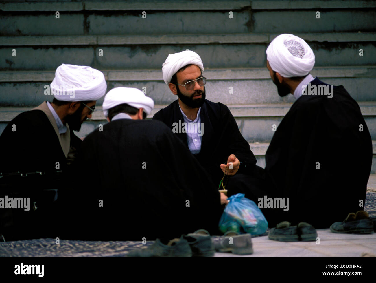Scholars talking outside the Faizieh Theology College, Qom, Iran Stock ...
