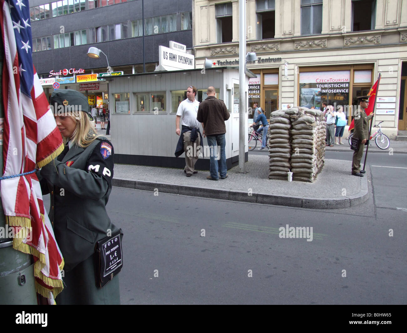 military check point charlie in berlin germany Stock Photo - Alamy