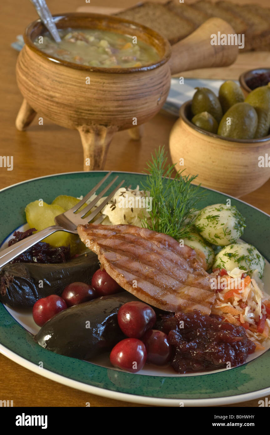 Verivorst sausage and pea soup Estonia Food Stock Photo - Alamy