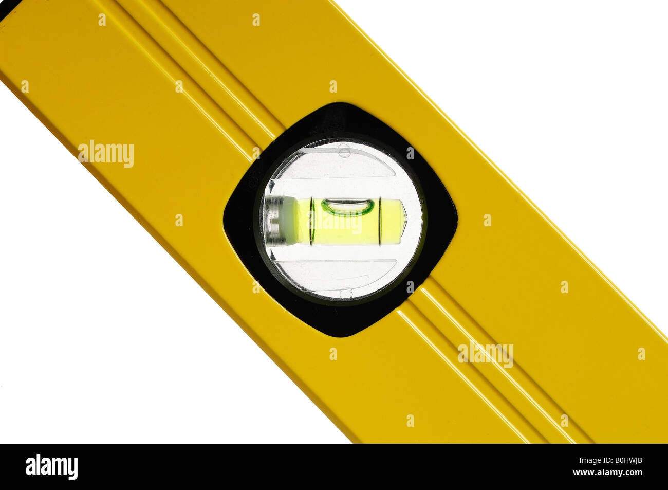 Bricklayers Level Yellow bubble level isolated Stock Photo - Alamy