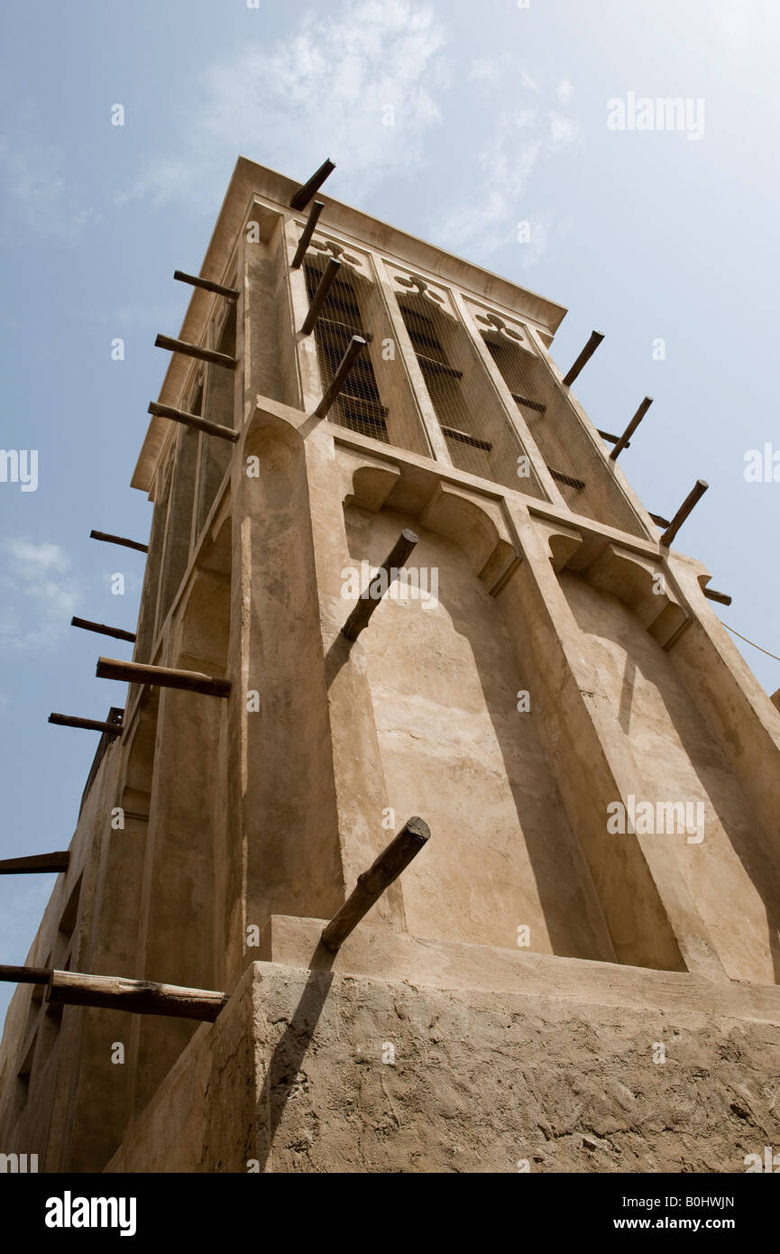 Dubai, United Arab Emirates (UAE). Wind tower on the roof of a ...
