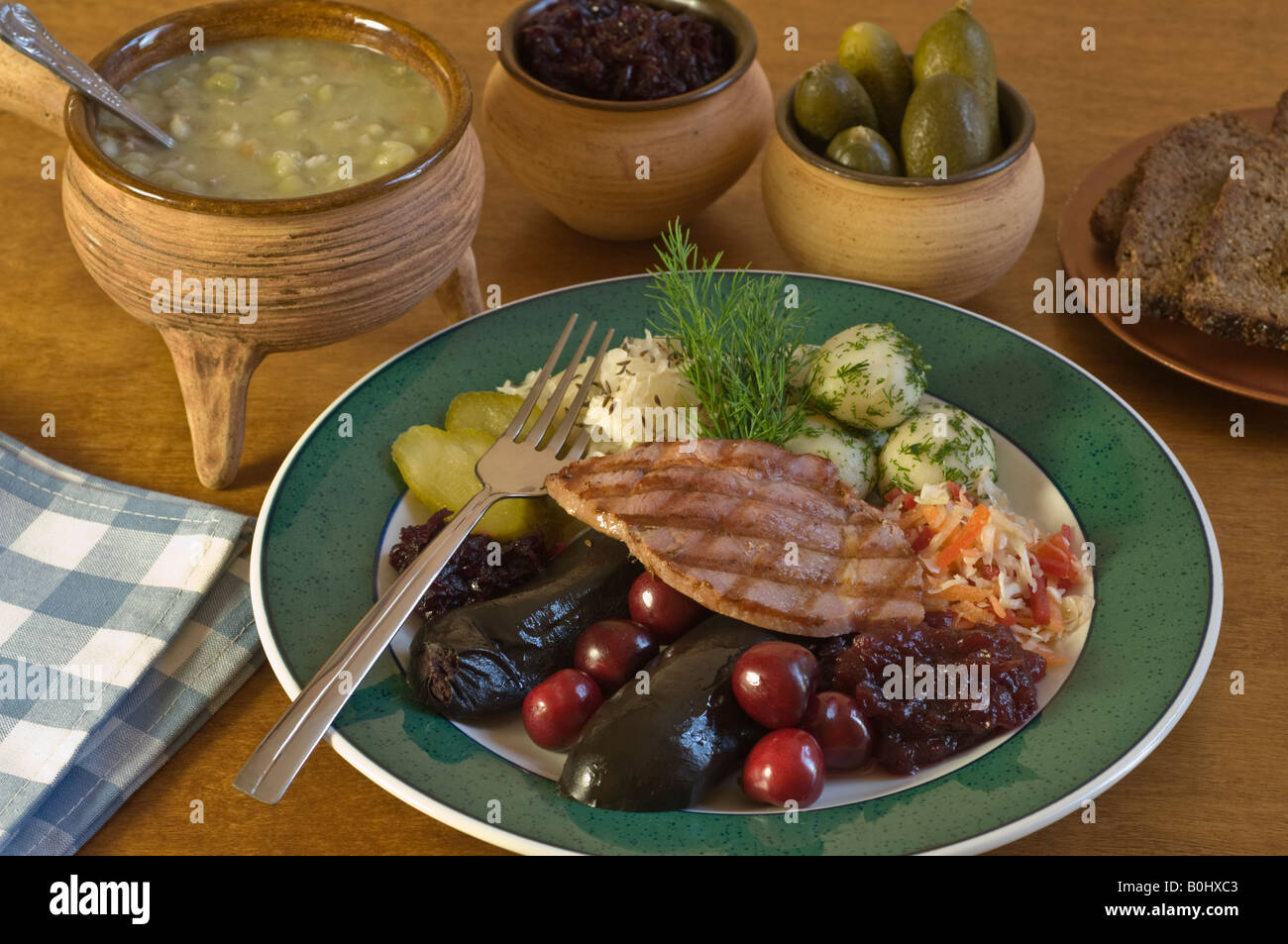 Verivorst sausage and pea soup Estonia Food Stock Photo - Alamy