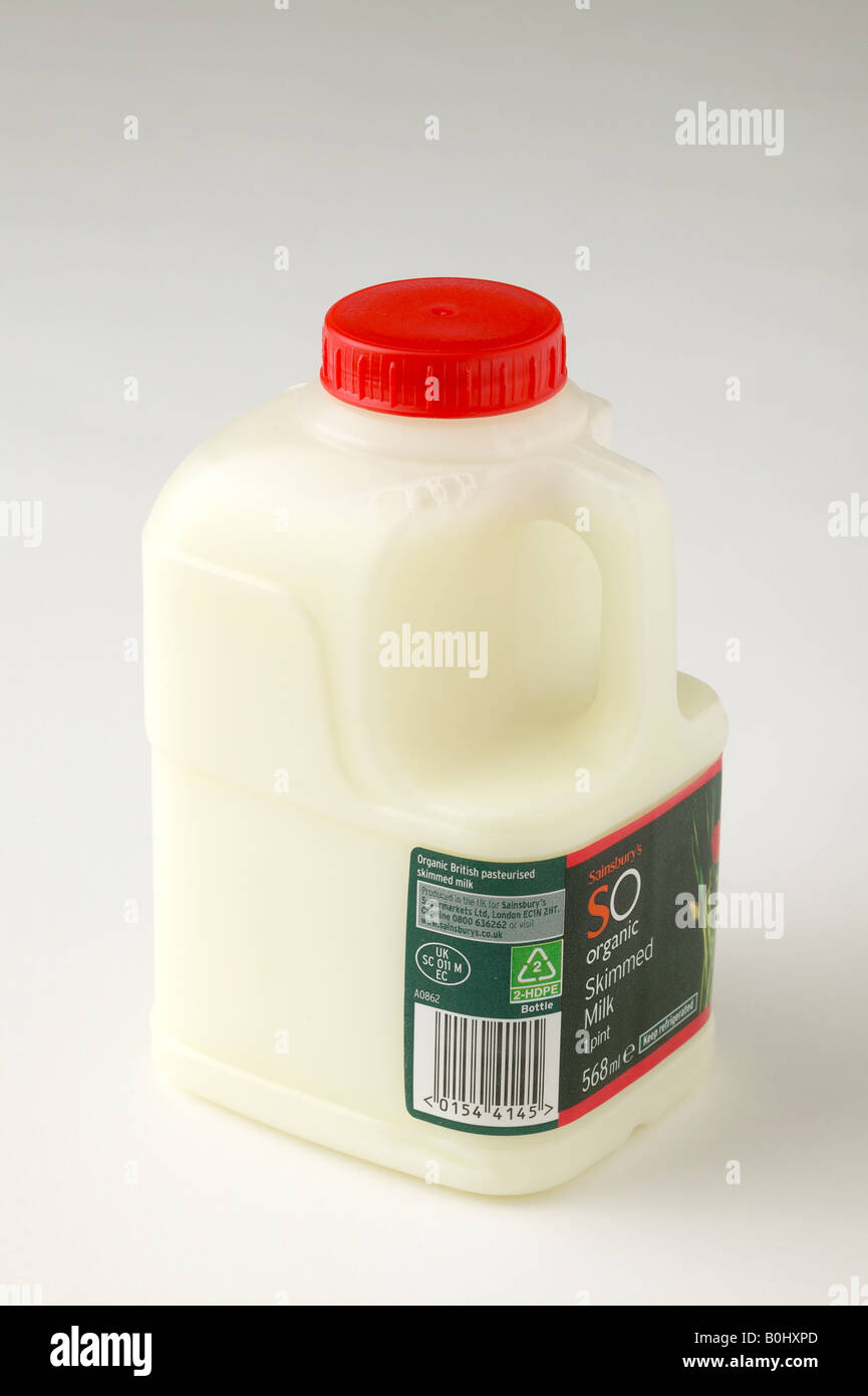 Organic Milk in Plastic Polythene Container HDPE Stock Photo - Alamy