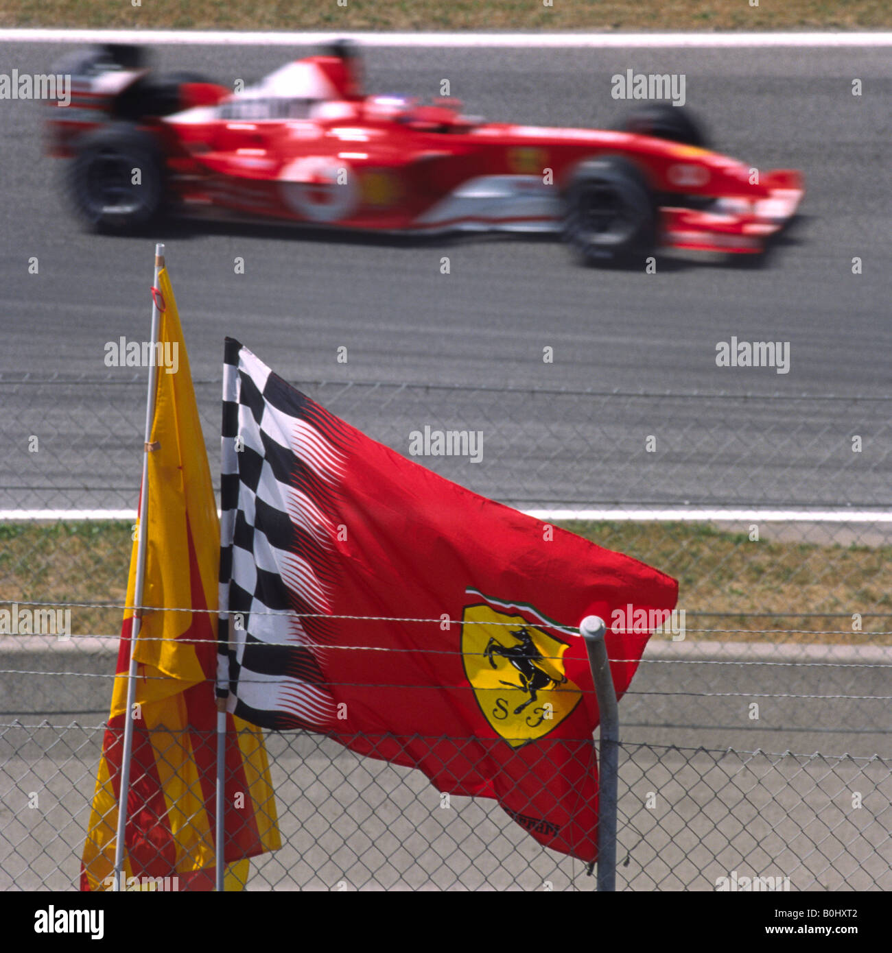 Michael Shumacher winning the 2003 Spanish F1 Grand Prix. Circuit de ...