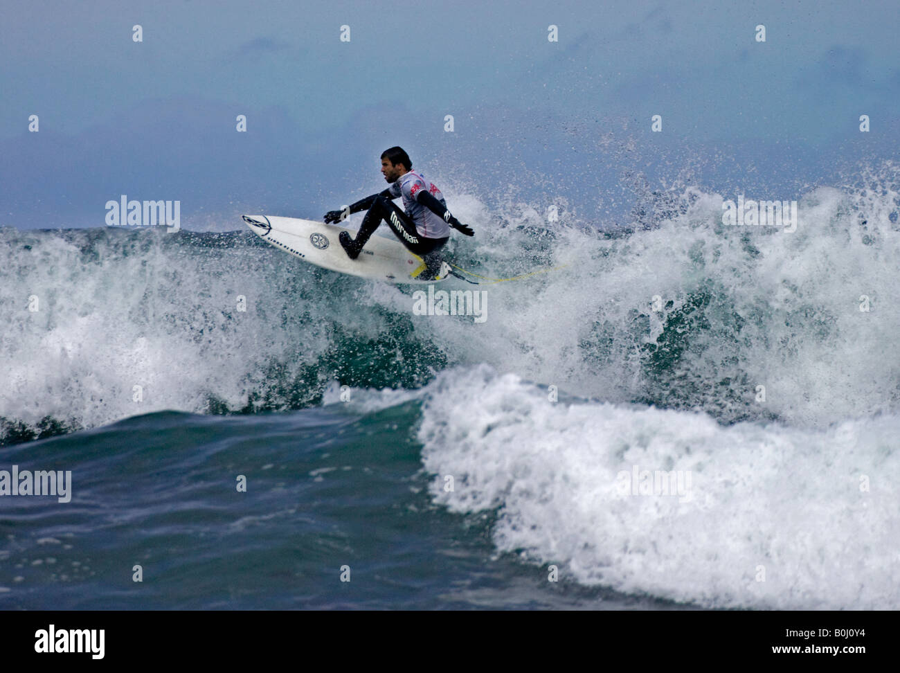 Surfer surfing at Thurso East, during the O'Neill Highland Open 2008 ...