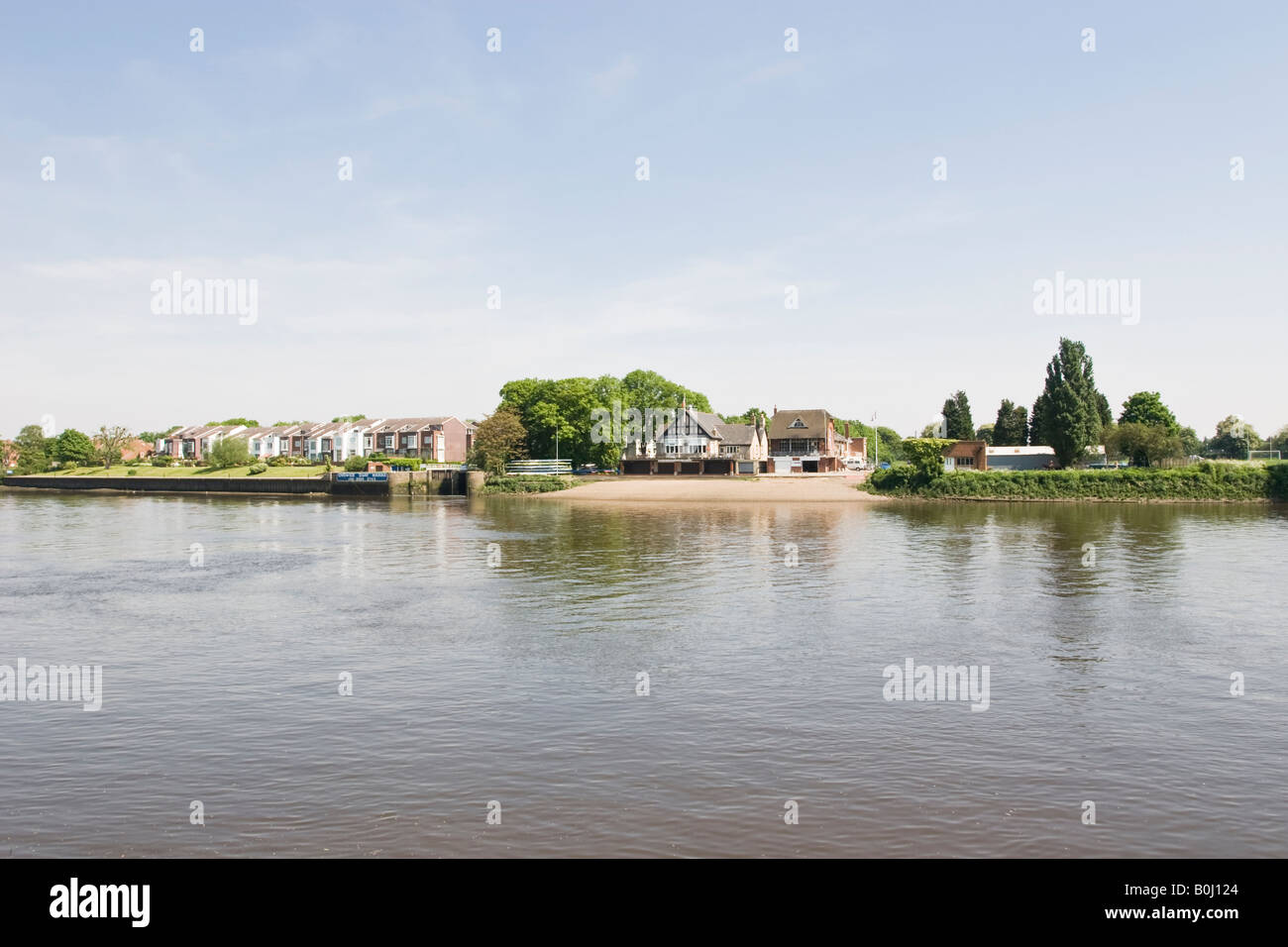 Chiswick Quay Marina and Rowing Club with Riverside developments viewed ...