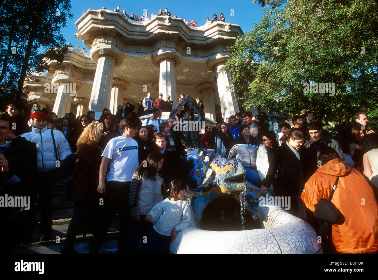 Parc guell hypostyle hall hi-res stock photography and images - Alamy