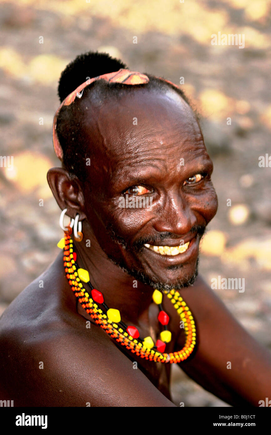 Africa Kenya Turkana District in northwest Kenya Turkana tribe Man in ...