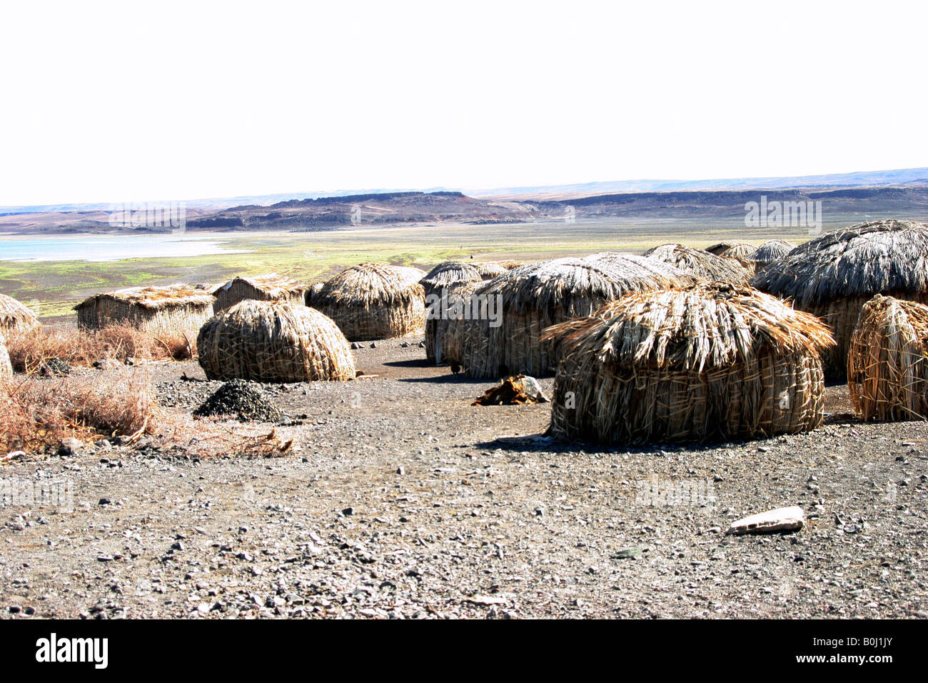 Africa Kenya Turkana District in northwest Kenya Straw huts in a ...