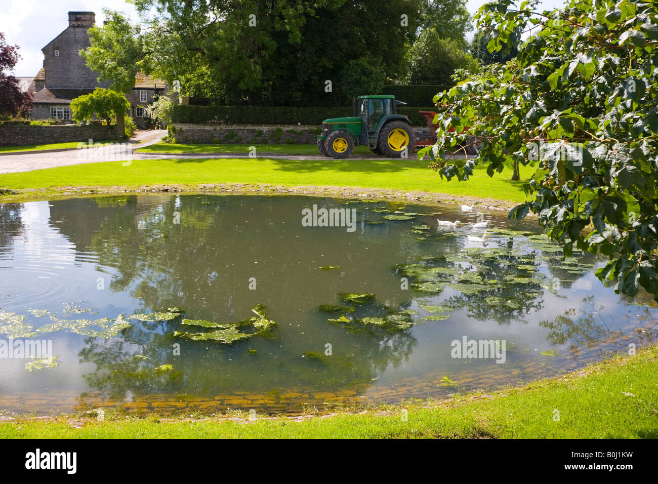 The Village Pond at Foolow in the Peak District in Derbyshire Stock ...