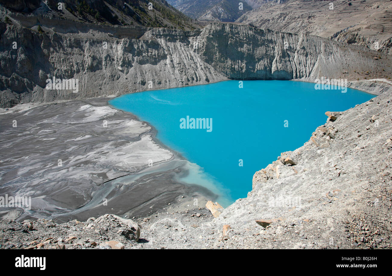 panoramic view of blue lake in the himalayas nepal Stock Photo - Alamy