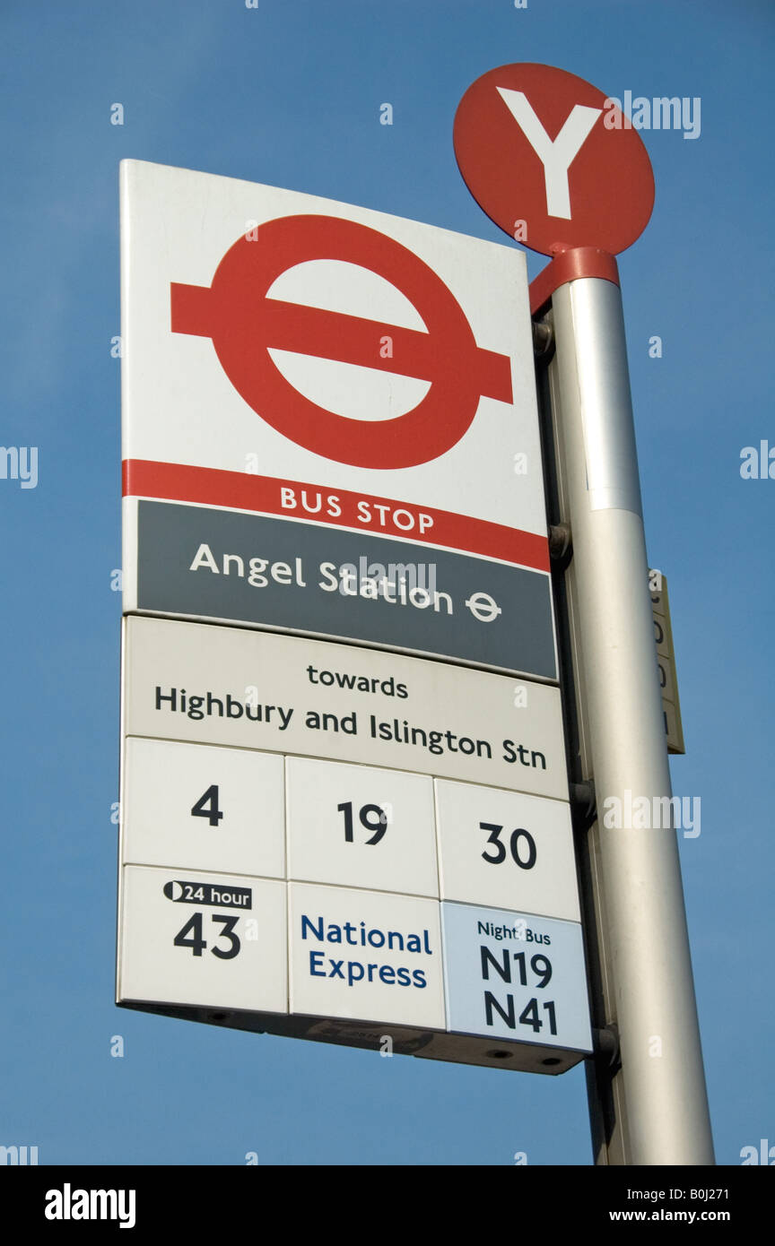 London Transport Bus Stop Angel Islington London UK Stock Photo - Alamy