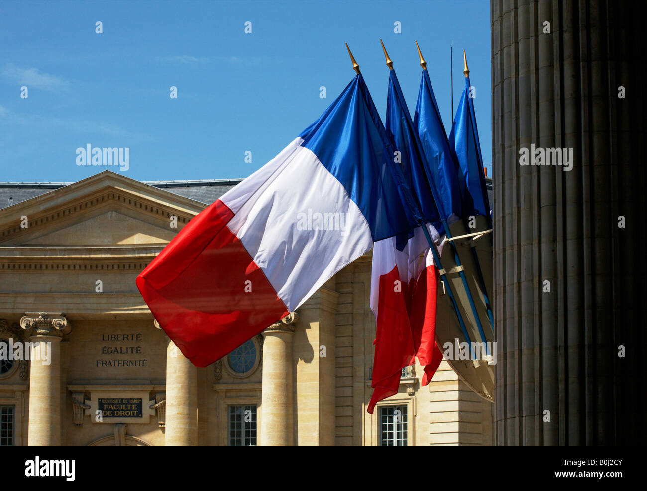 Flags flying at the Pantheon Paris France on VE Day 8th May 2008 Stock ...