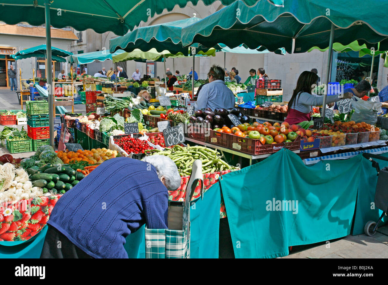 Peasant market La Boqueria Market Barcelona Catalonia Spain Stock Photo ...