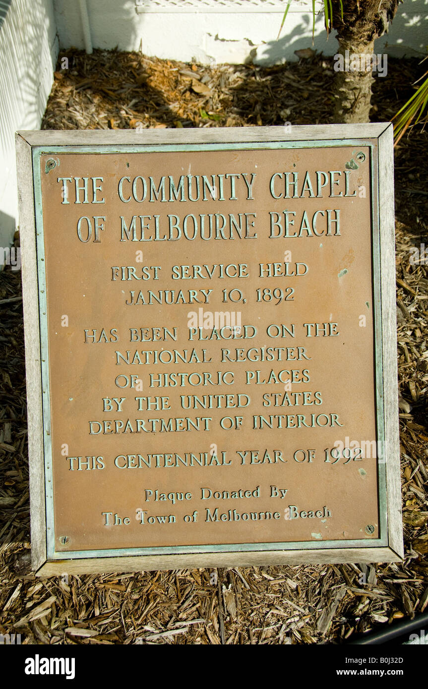 A Centennial Plaque commemorating the first service held at the ...