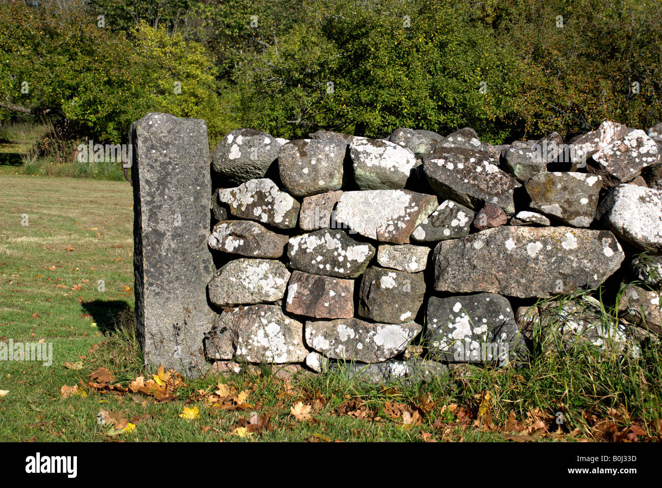 Part of an old stone wall Stock Photo - Alamy