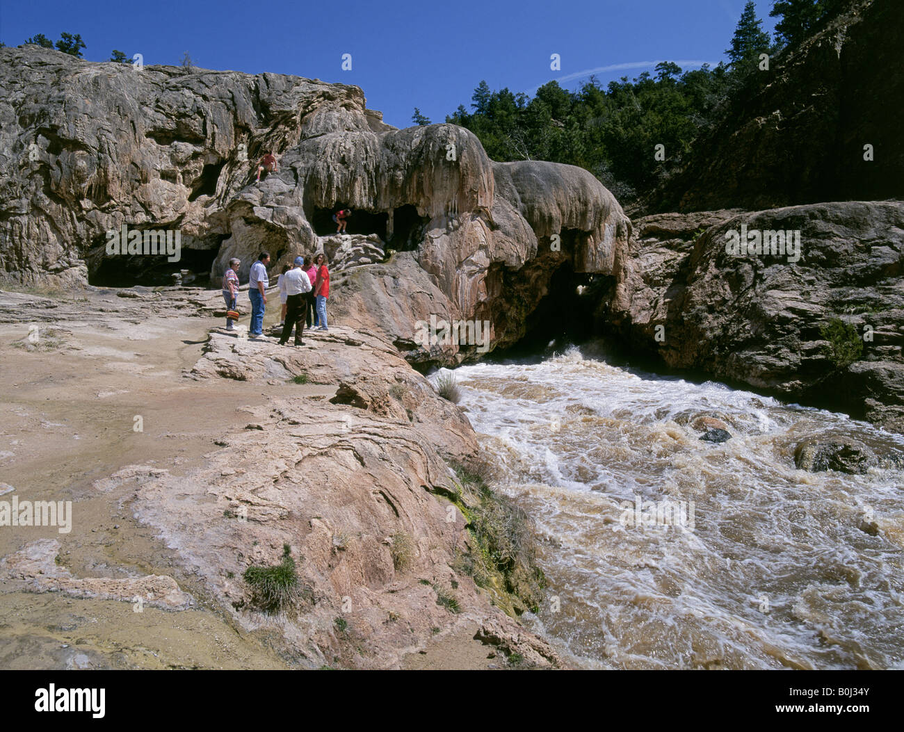 A view of Soda Dam a magnificent natural dam formed in the Jemez River ...