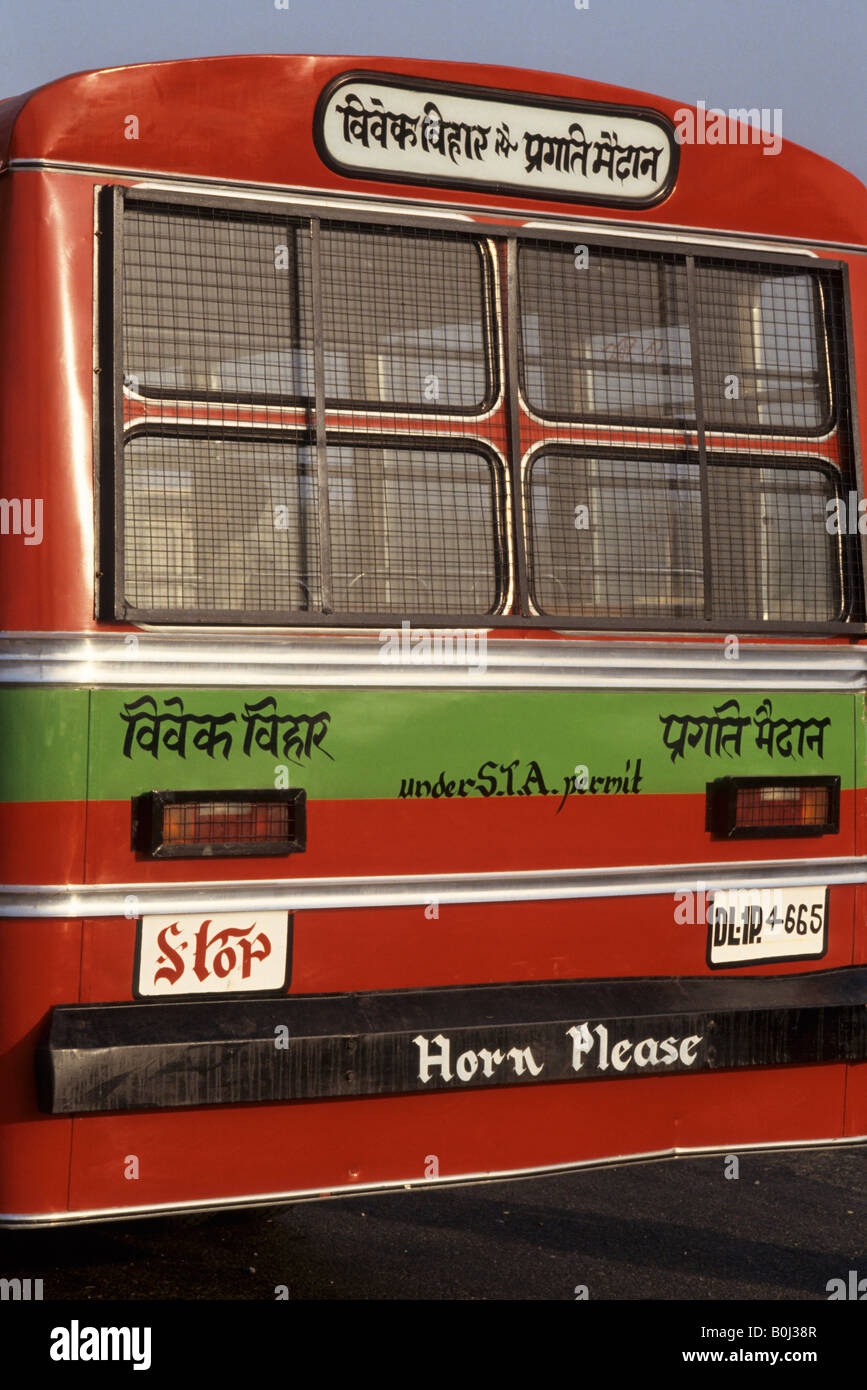 Rear end of a classic Indian bus, Karnataka IN Stock Photo - Alamy