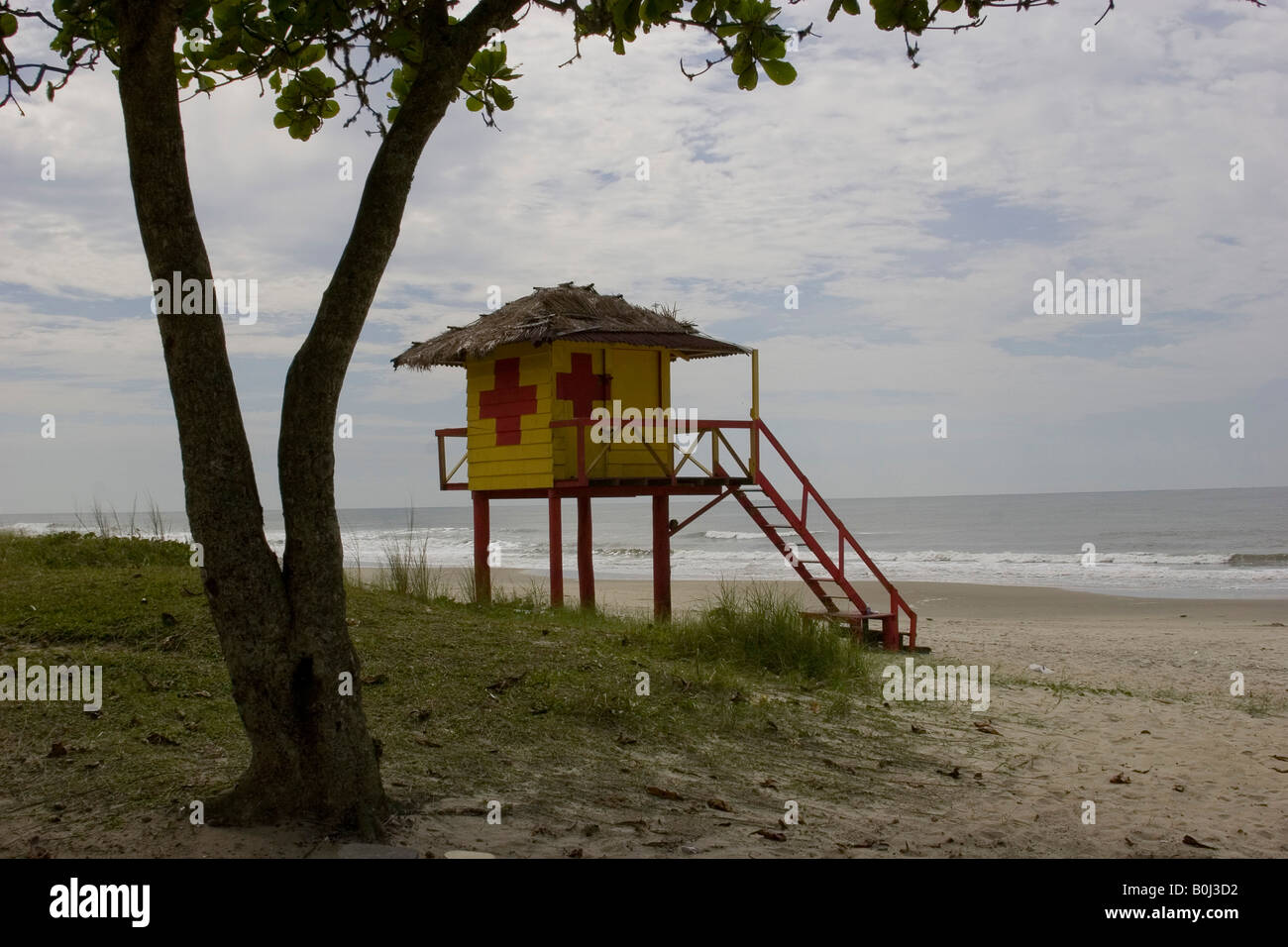Beach view of rescue point Stock Photo - Alamy