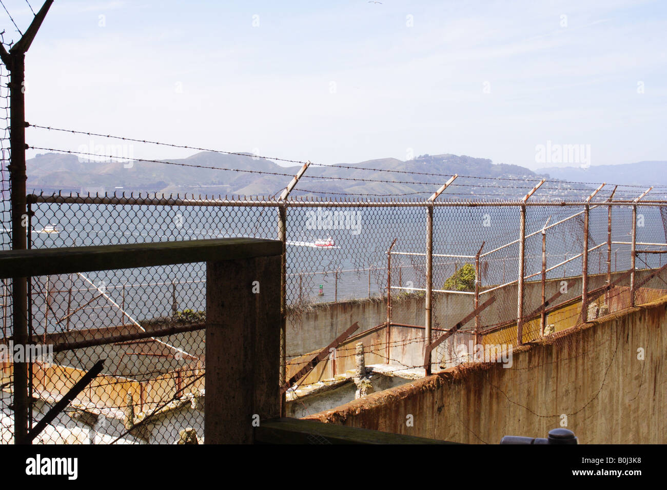 view of San Francisco from the Alcatraz Recreation Yard Stock Photo - Alamy
