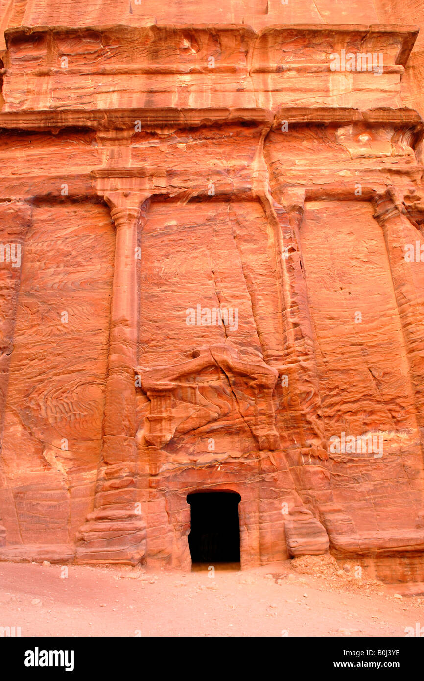The Roman Soldiers tomb carved out of the salmon pink and red sandstone ...