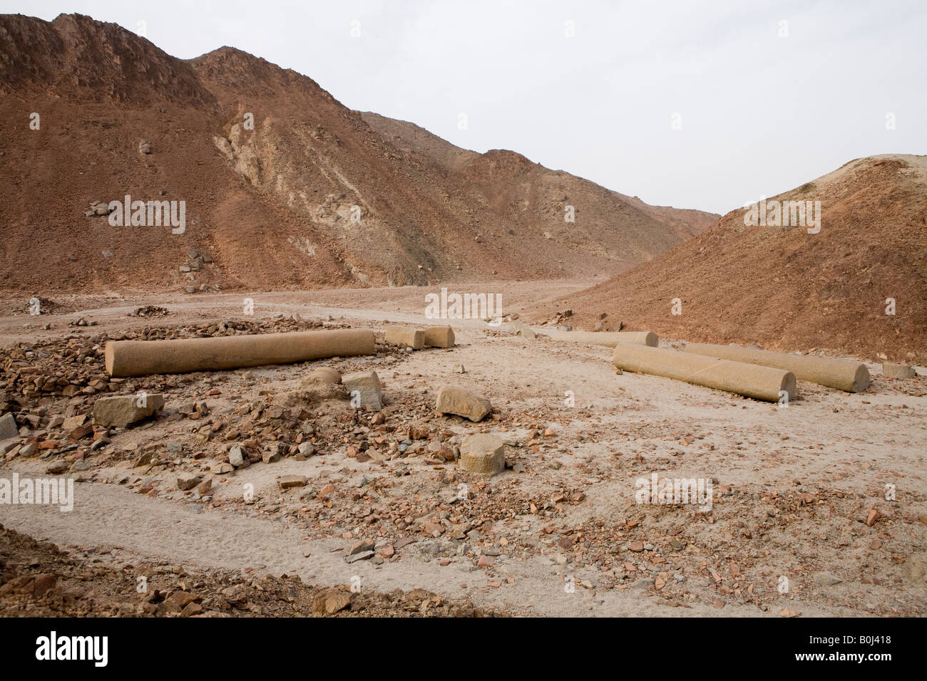 Unfinished columns in the quarry site of Mons Claudianus, Eastern ...