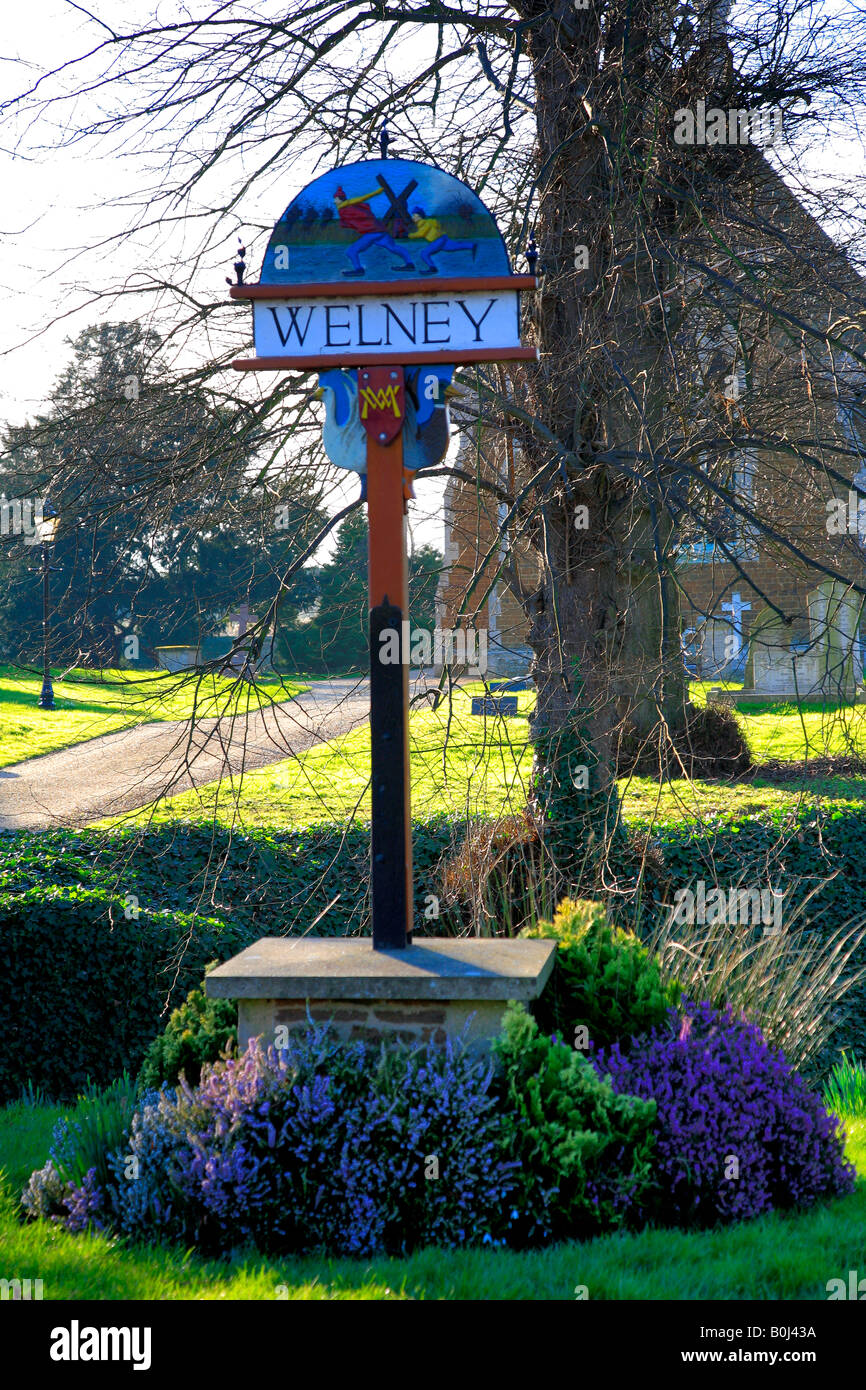 Village Sign Welney Cambridgeshire England Britain UK Europe Stock ...