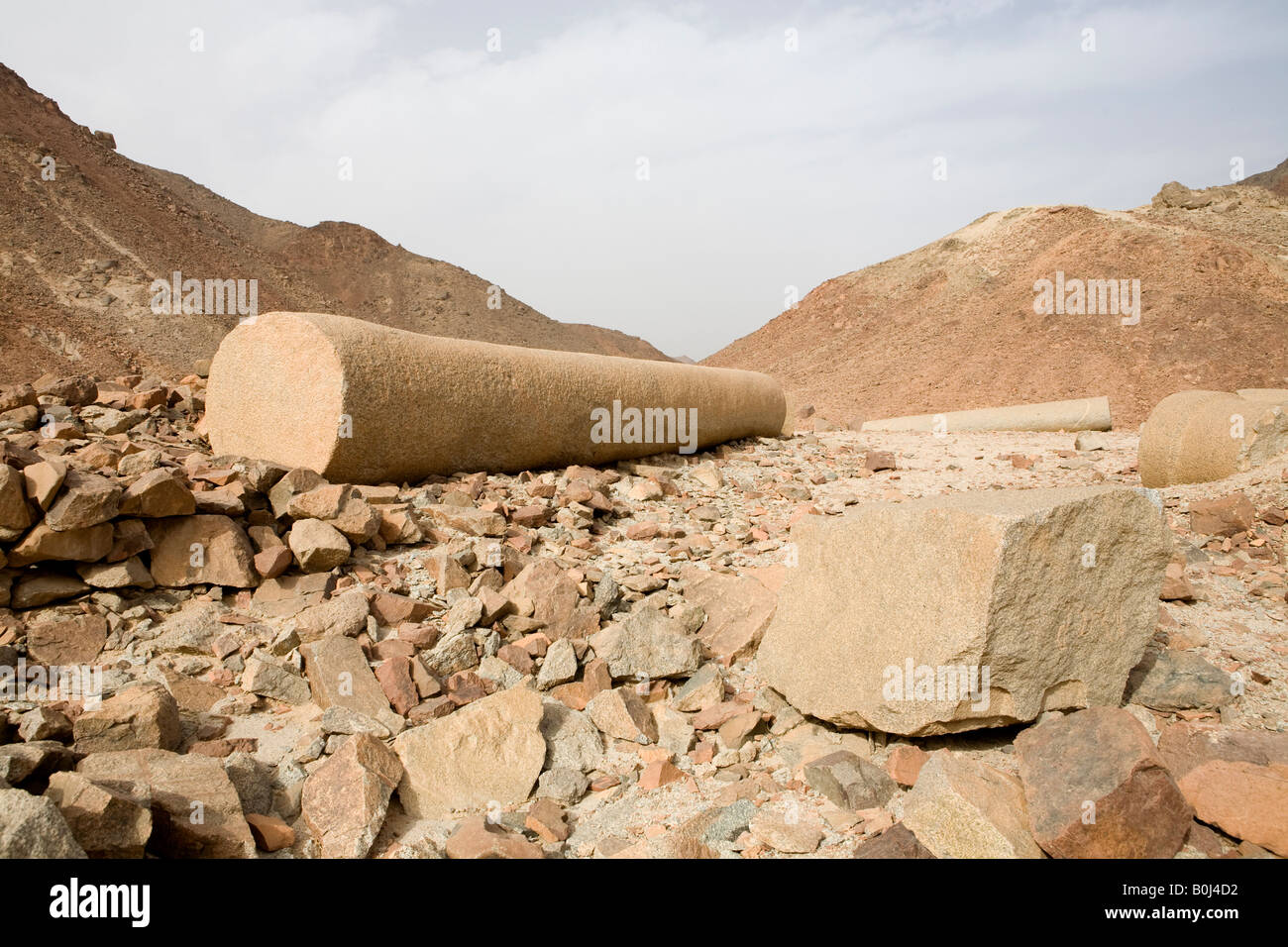Unfinished column in the quarry site at Mons Claudianus, Eastern Desert ...