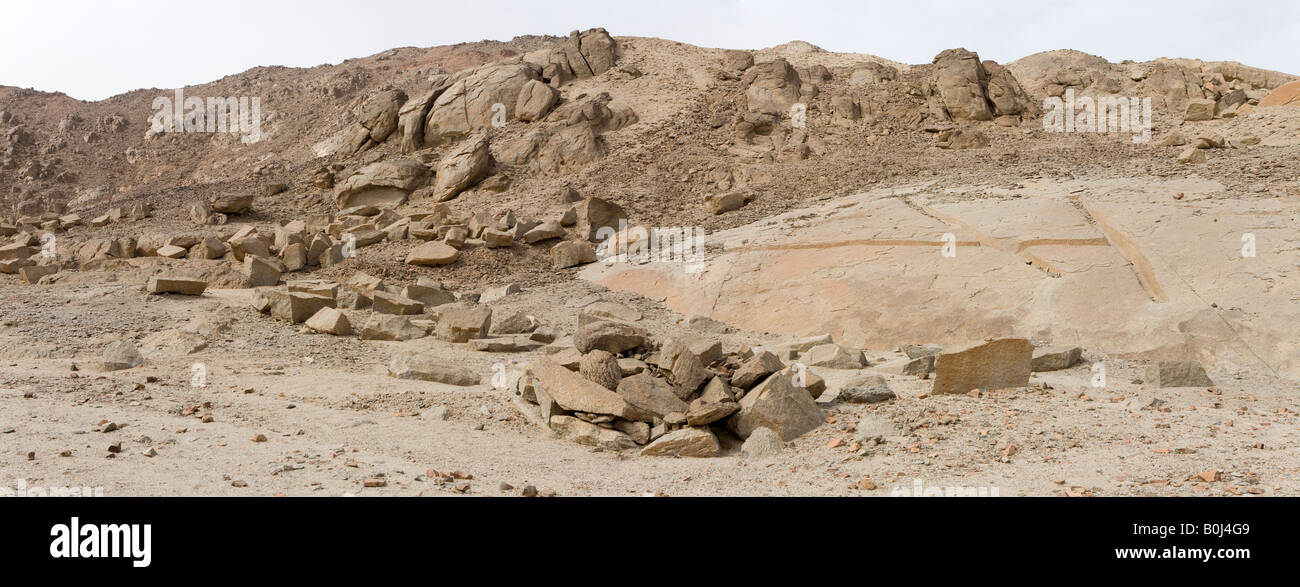 Panorama of the Roman town and fort at Mons Claudianus, Eastern Desert ...